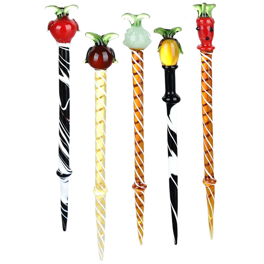 Striped Fruit Glass Dab Tool - 5.5" / 10ct – Ceramic Smokeware