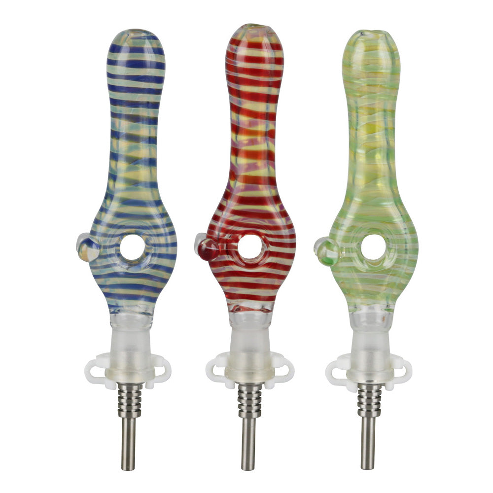 Glass Donut Dab Straw w/ Titanium Tip- 5.5"/10mm/Colors Vary – Ceramic ...