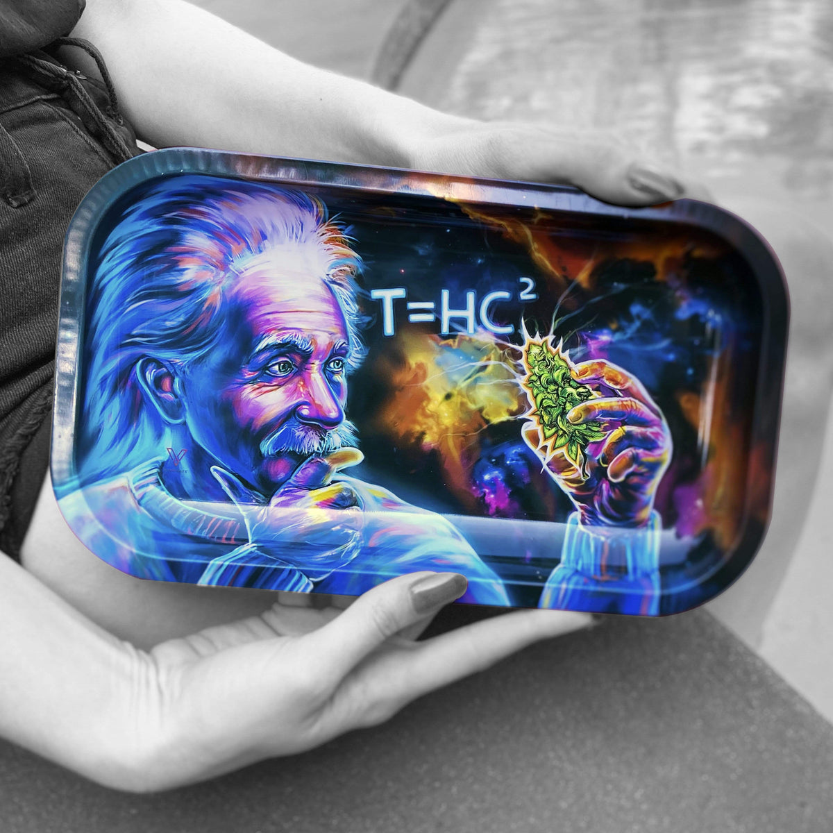 T=HC2 Einstein Black Hole Metal Rollin' Tray – Ceramic Smokeware